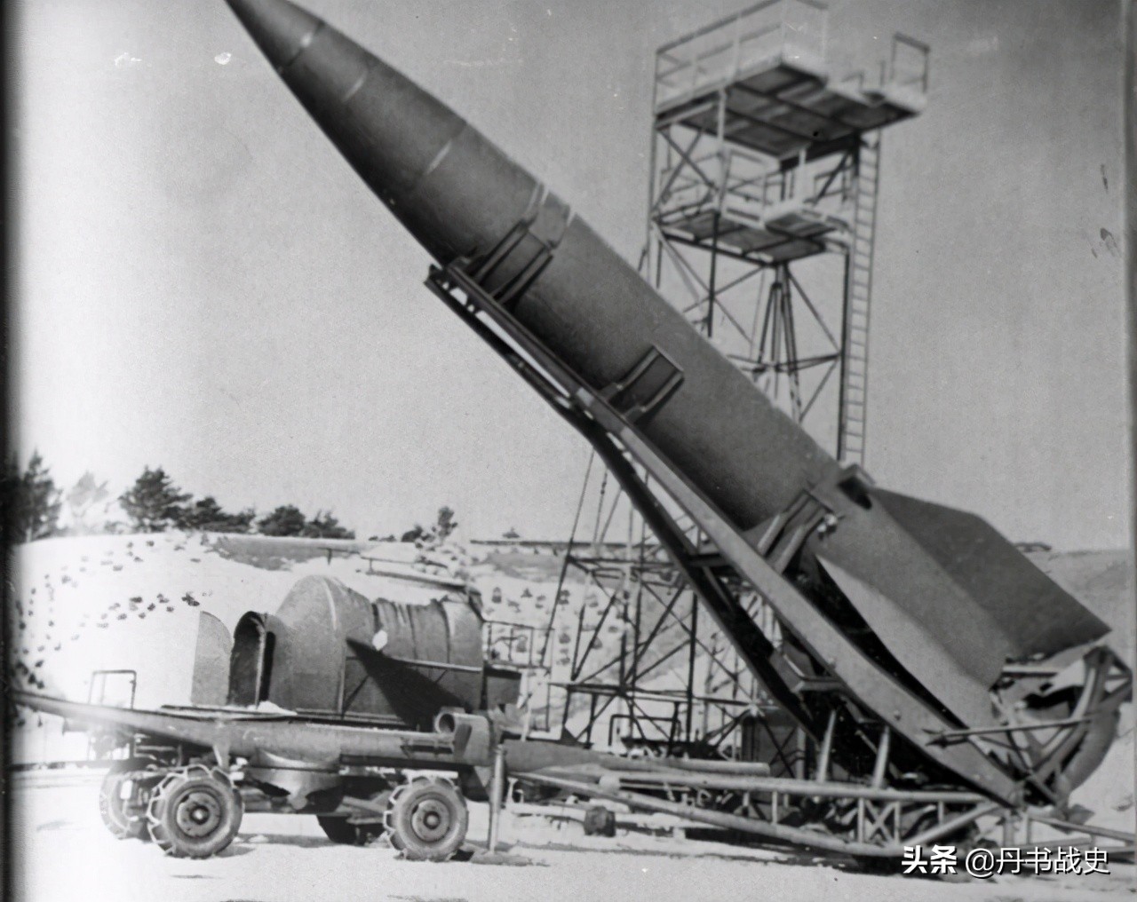 The exclusive "car" for the V-2 missile, a German Meillerwagen wheeled ...