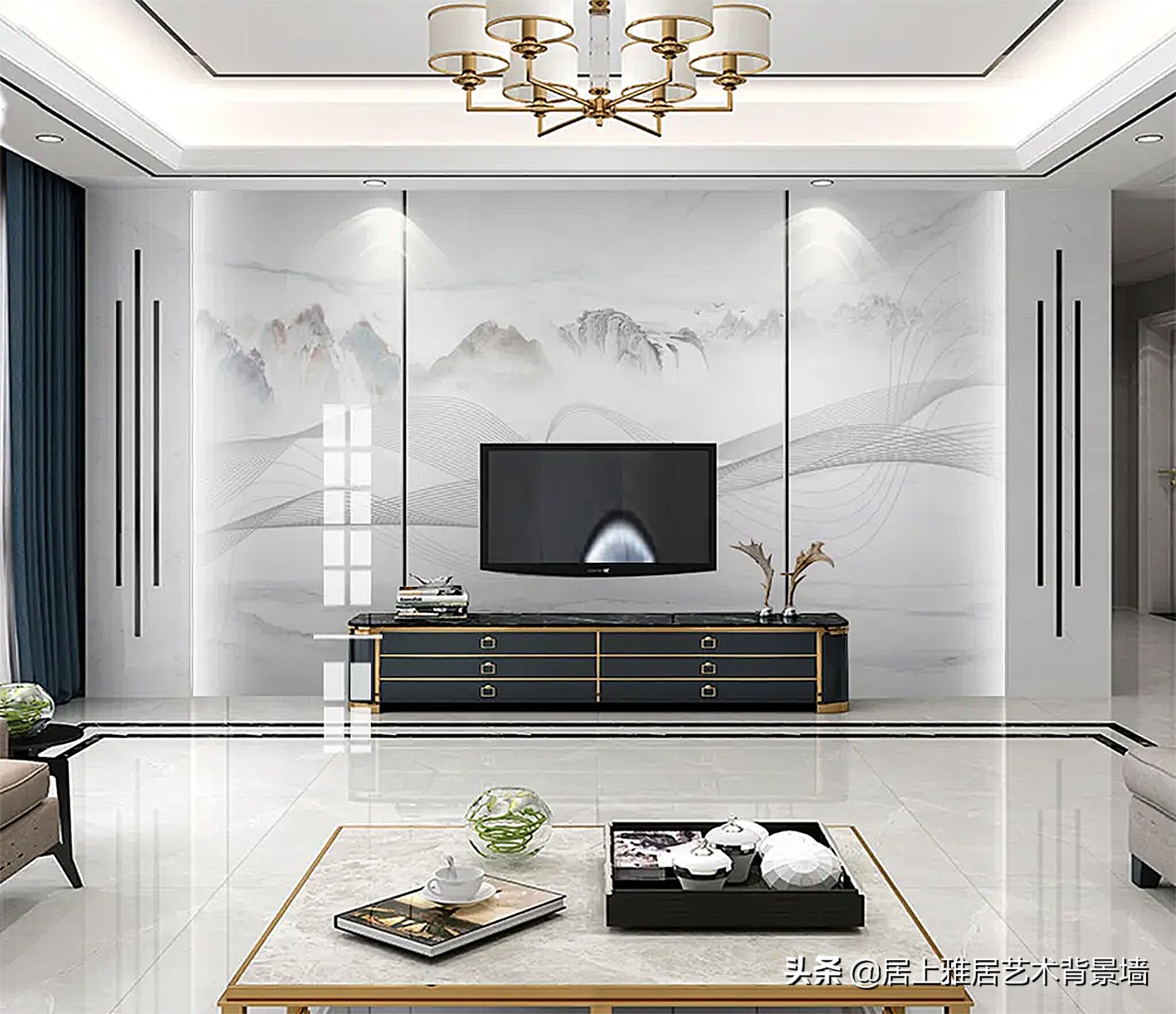 18 popular stone rock slab TV background wall designs, remember to ...